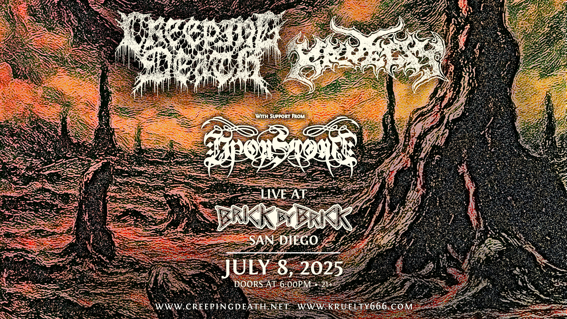 Creeping Death and Kruelty - Tuesday, July 8, 2025, 7 p.m. | San Diego ...