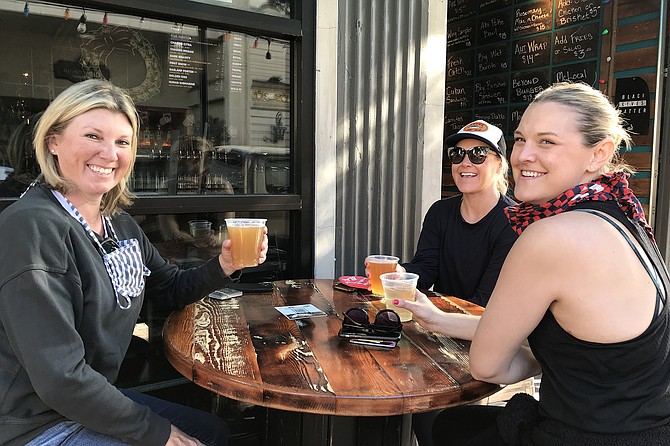 Photo: Pre-lunch beers. Table was made from building’s century-old ...